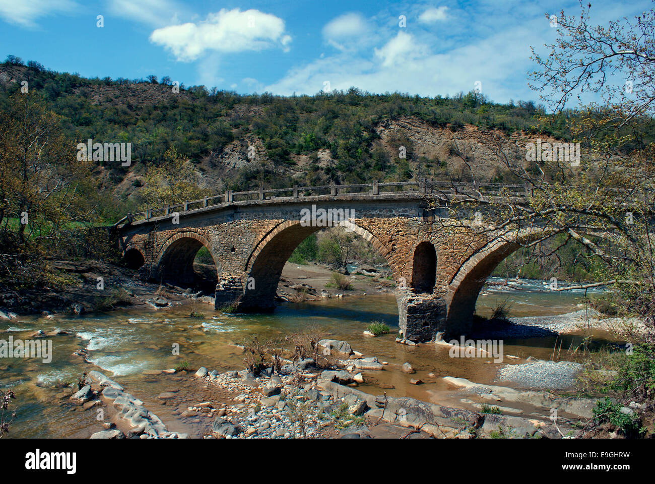 Old traditional stone made bridge at Epirus, Greece Stock Photo - Alamy