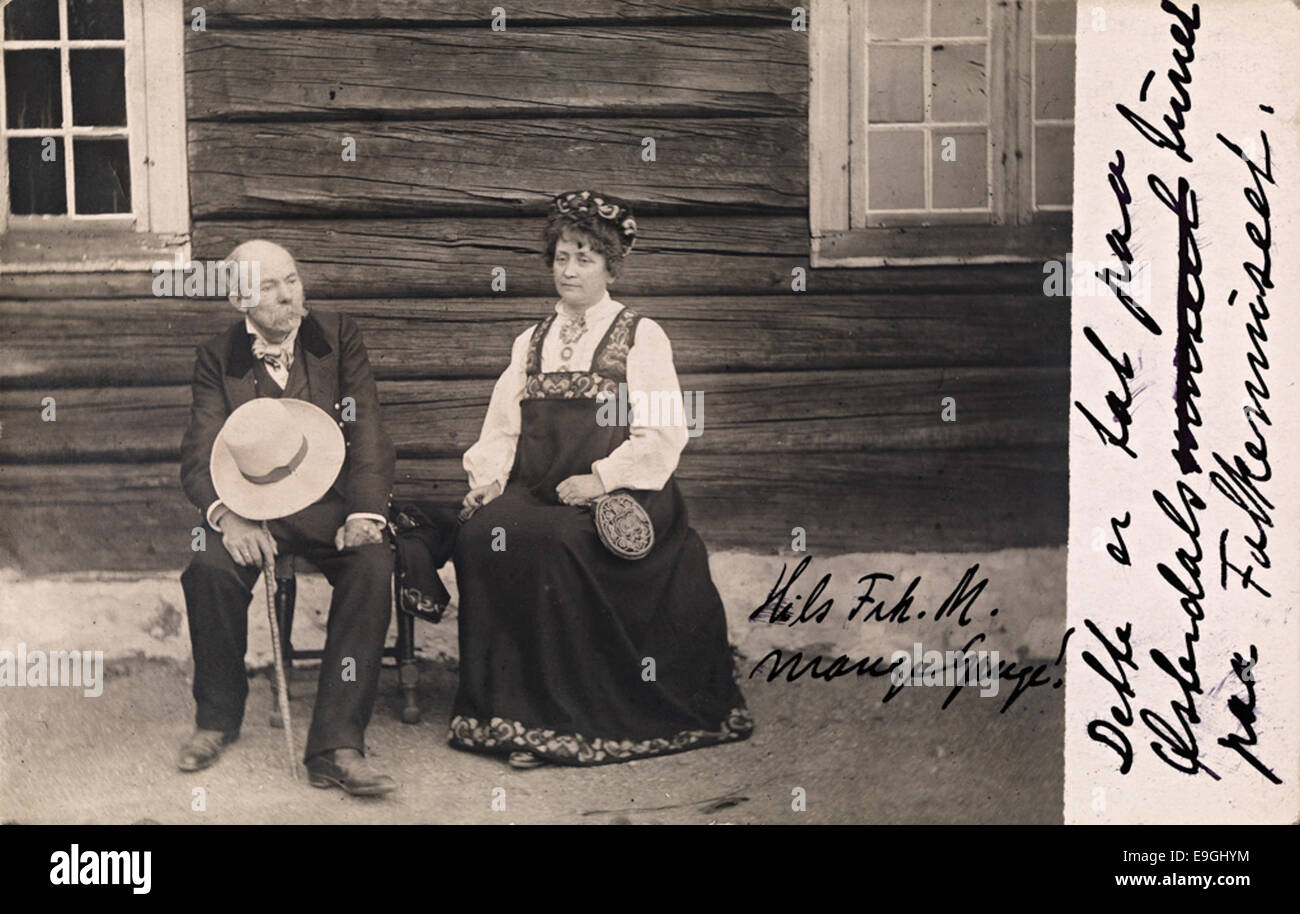 A portrait of Arne and Hulda Garborg, famous Norwegian authors, set at ...