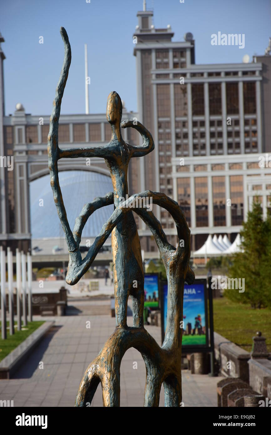 A statue in the streets of Astana, capital of Kazakhstan Stock Photo ...