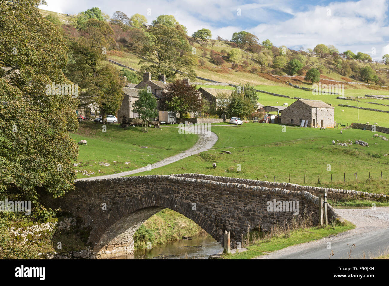 The small hamlet of Yockenthwaite, Wharfdale in the Yorkshire Dales ...