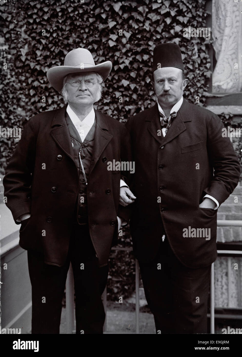 A portrait photograph from 1896 showing Norwegian authors Bjørnstjerne ...