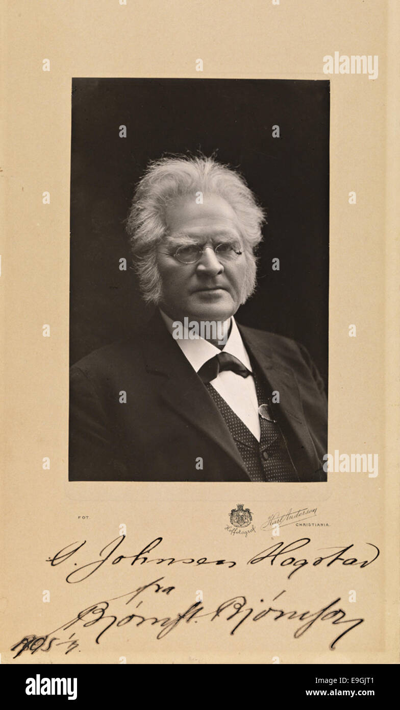 A portrait photograph of Bjørnstjerne Bjørnson, taken around 1903. The ...