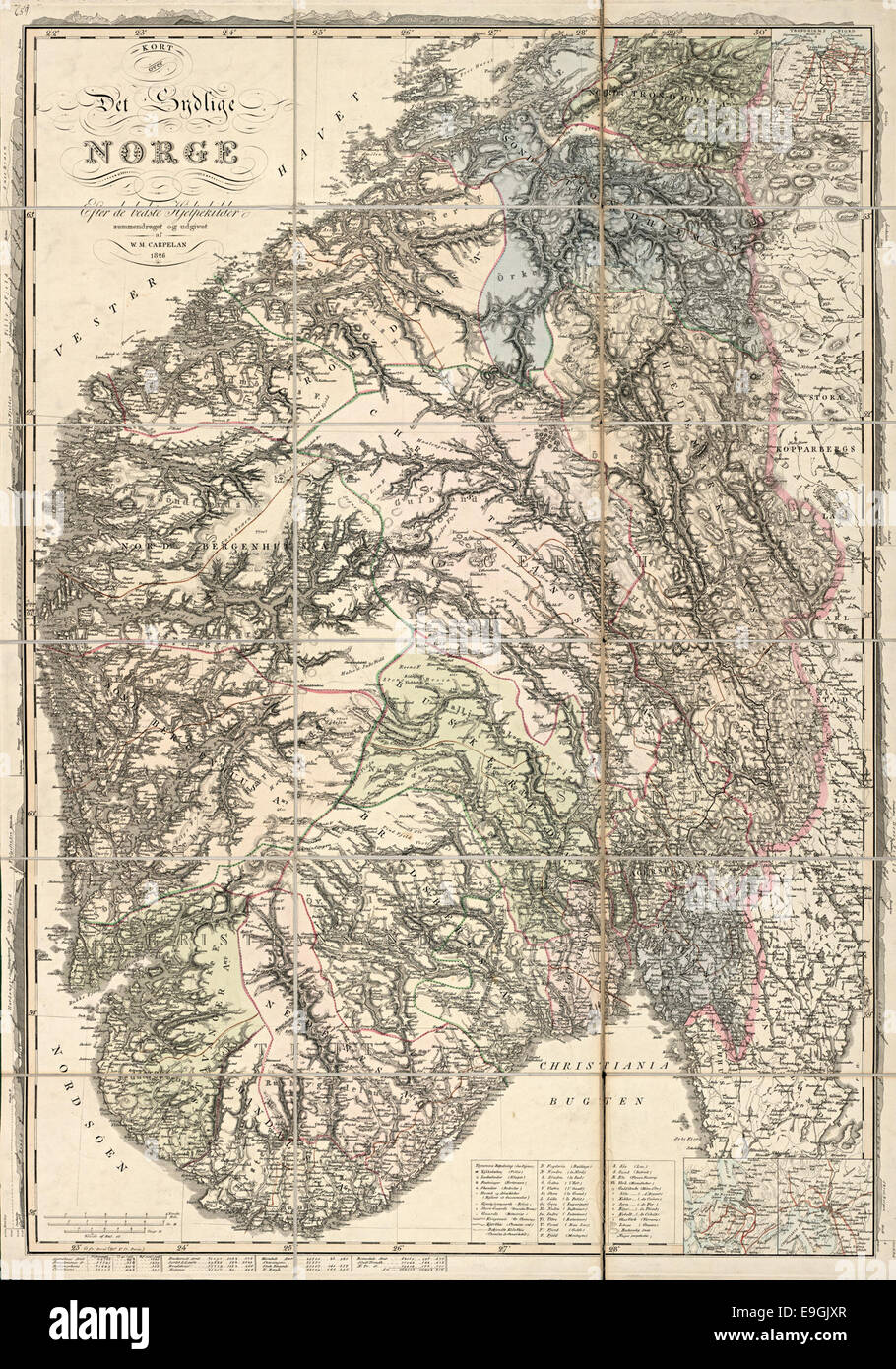 A map of southern Norway created by Carpelan in 1826, documenting the ...