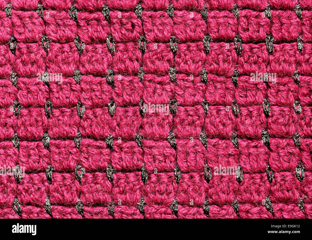 Red and black crochet fabric for background Stock Photo - Alamy