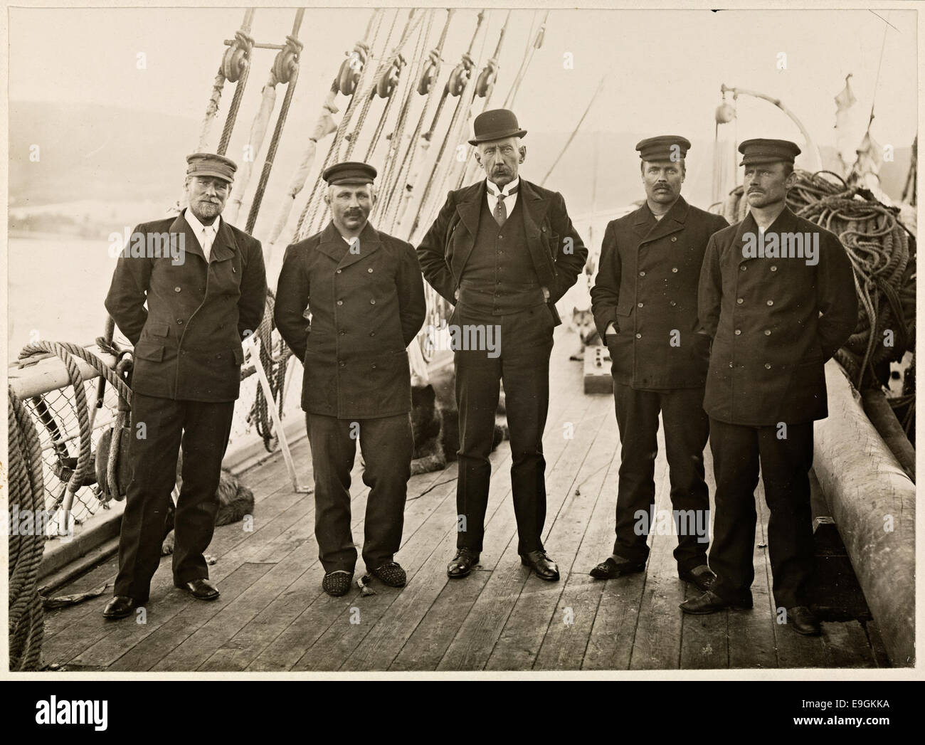 This image captures the arrival of Roald Amundsen’s team in Hobart ...