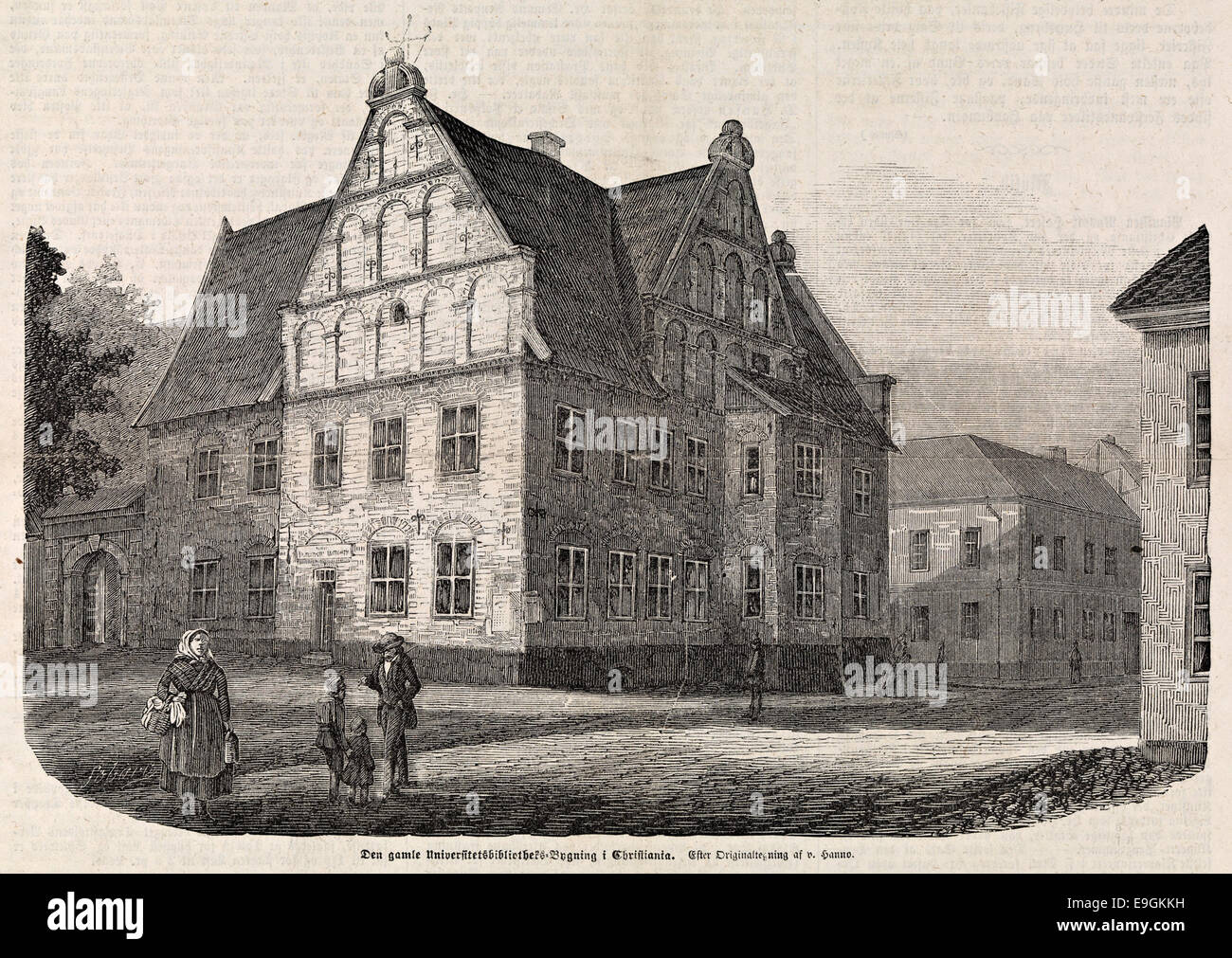 The old University Library building in Christiania (now Oslo), Norway ...