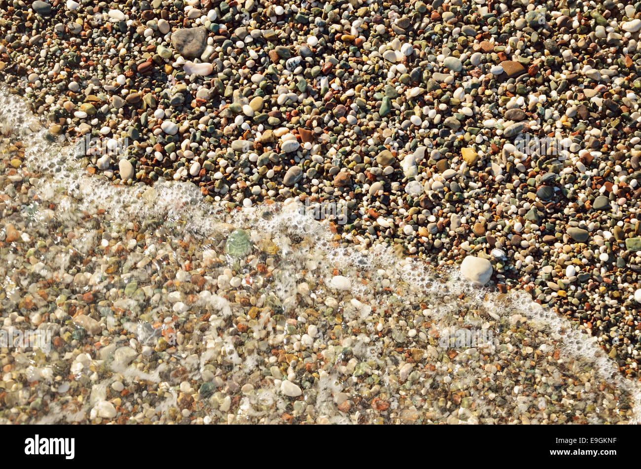 Sea wave on the beach pebbles Stock Photo - Alamy