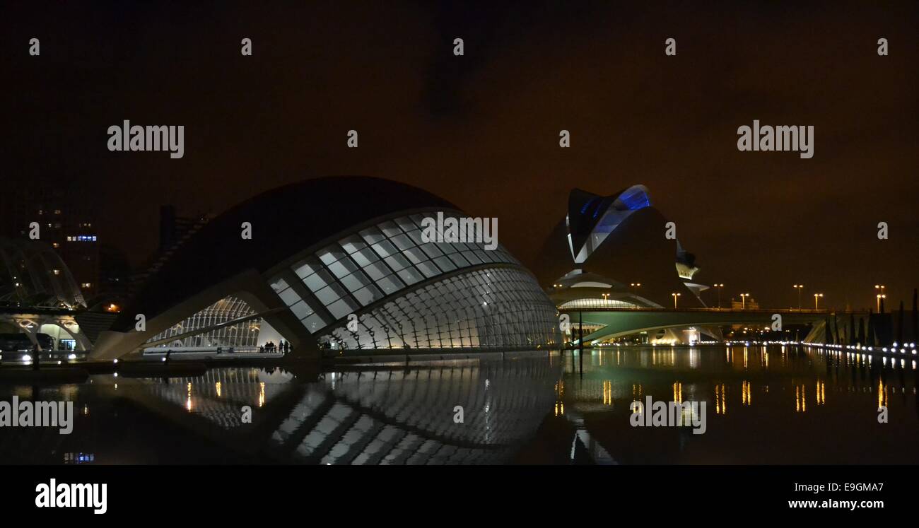 Valencia night lights hi-res stock photography and images - Alamy