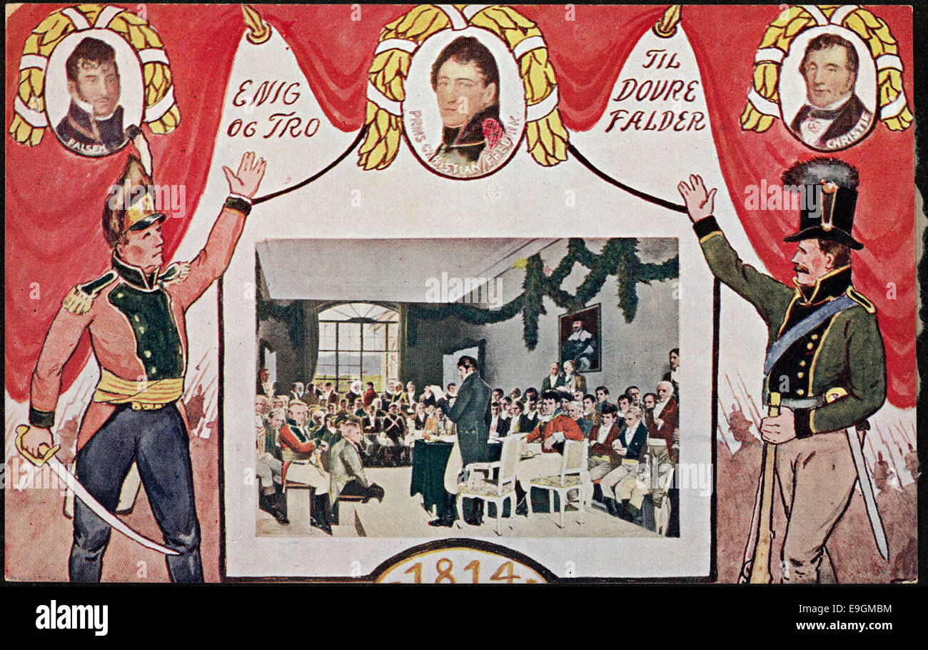 A historical image commemorating the signing of the Norwegian ...