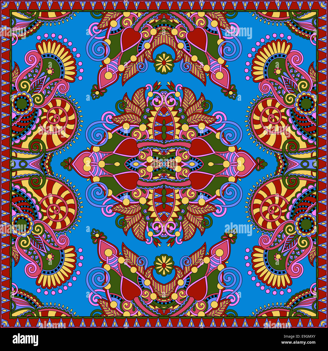 silk neck scarf or kerchief square pattern design Stock Photo - Alamy