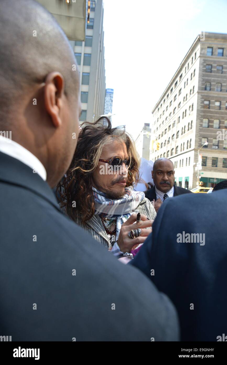 Steven Tyler leaving his hotel Featuring: Steven Tyler Where: Manhattan ...