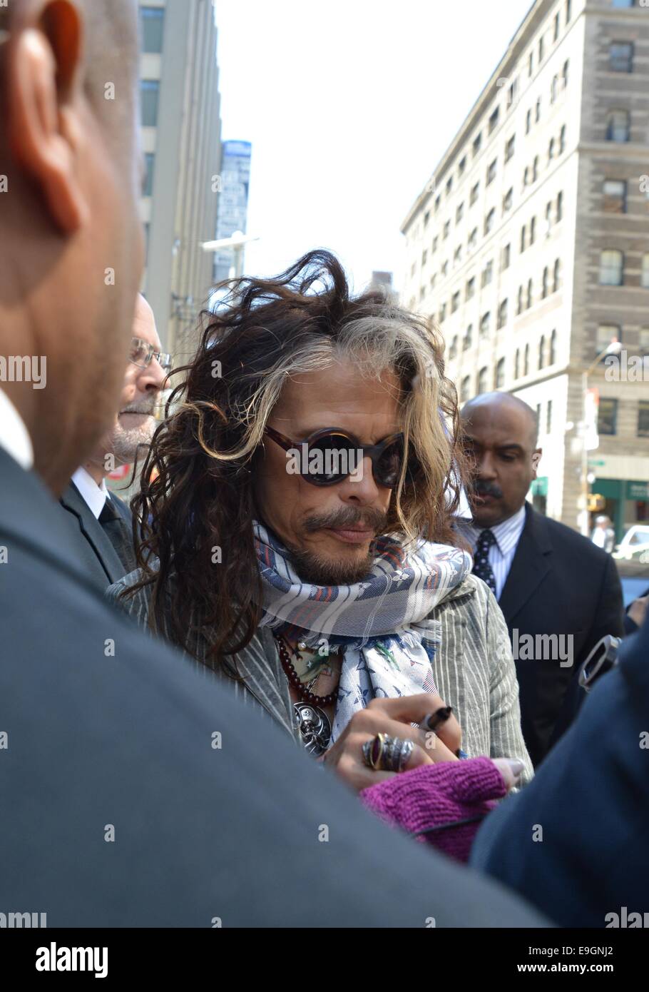 Steven Tyler leaving his hotel Featuring: Steven Tyler Where: Manhattan ...