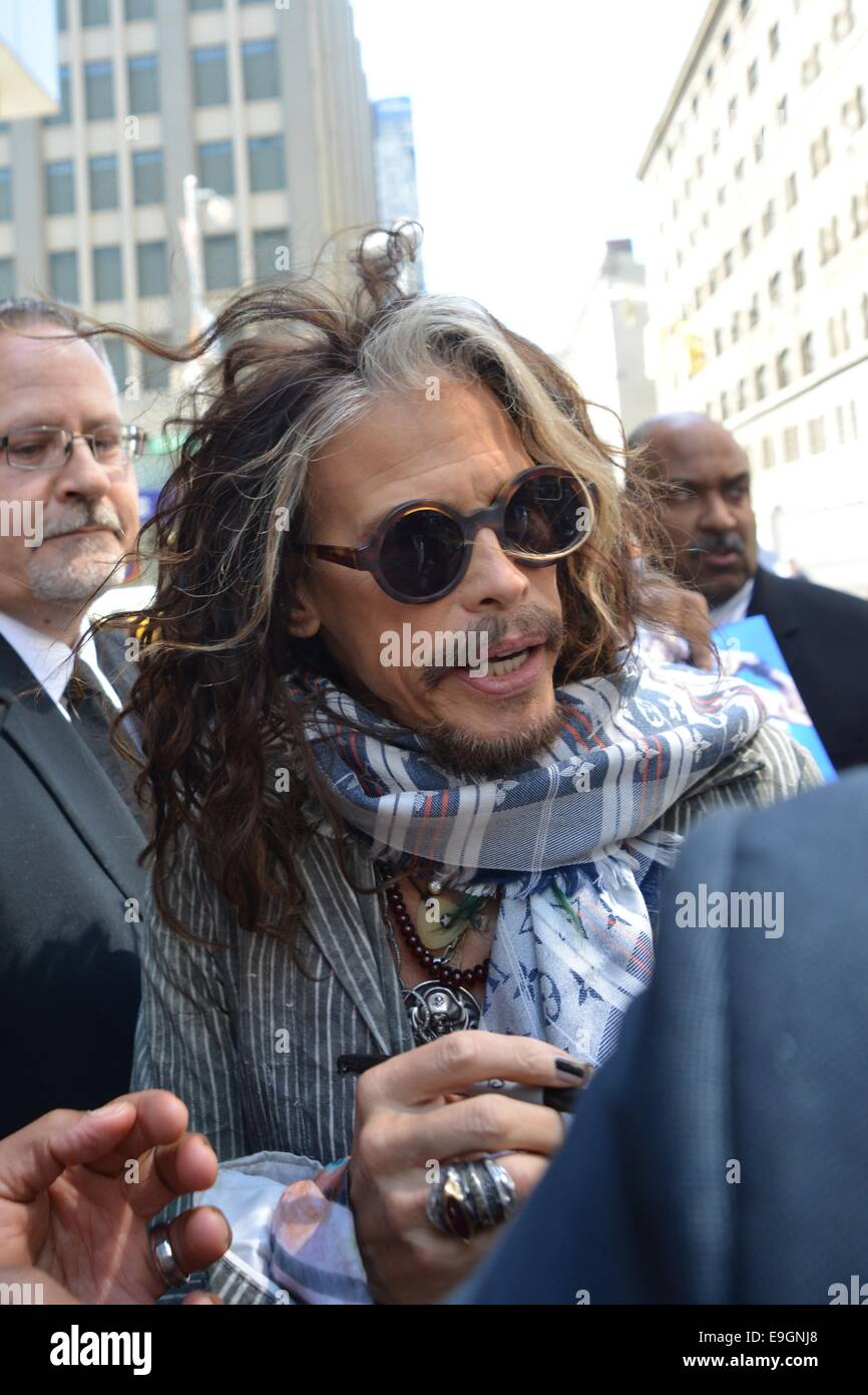 Steven Tyler leaving his hotel Featuring: Steven Tyler Where: Manhattan ...
