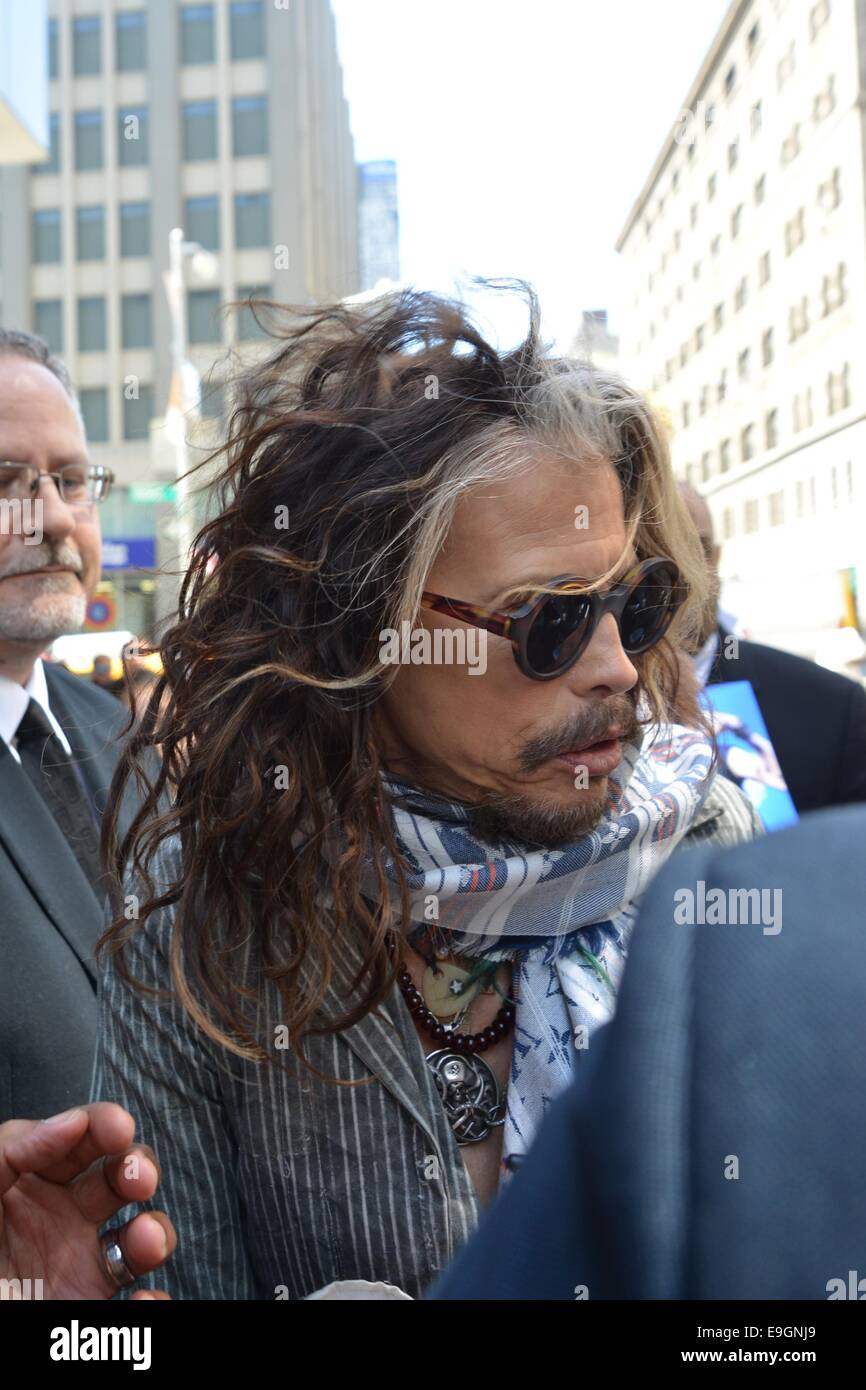 Steven Tyler leaving his hotel Featuring: Steven Tyler Where: Manhattan ...