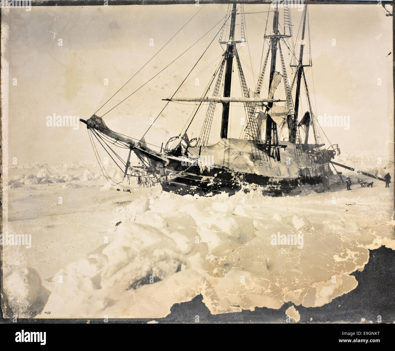 The photograph shows the Fram, the ship used by Fridtjof Nansen during ...
