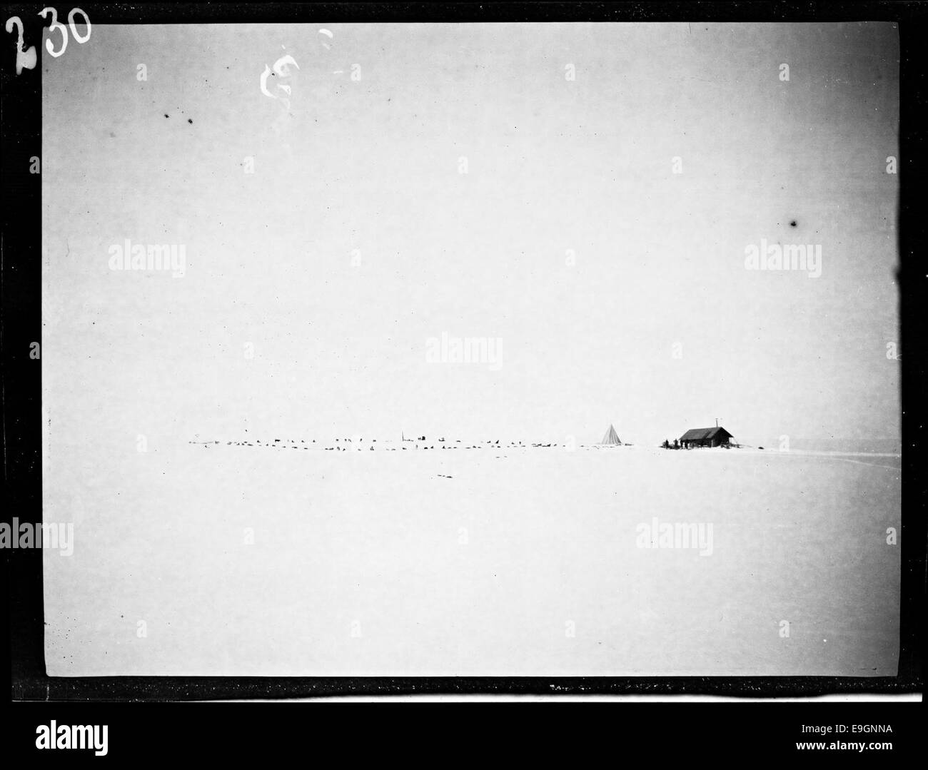 This photograph shows Framheim, the base camp used by Roald Amundsen ...