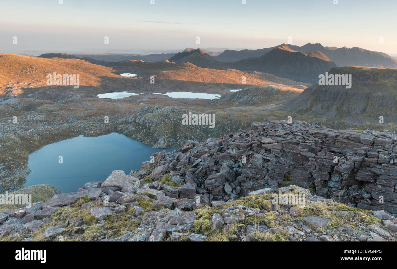 View from A' Mhaighdean over Fuar Loch Mor to Ruadh Stac Mor, Beinn ...