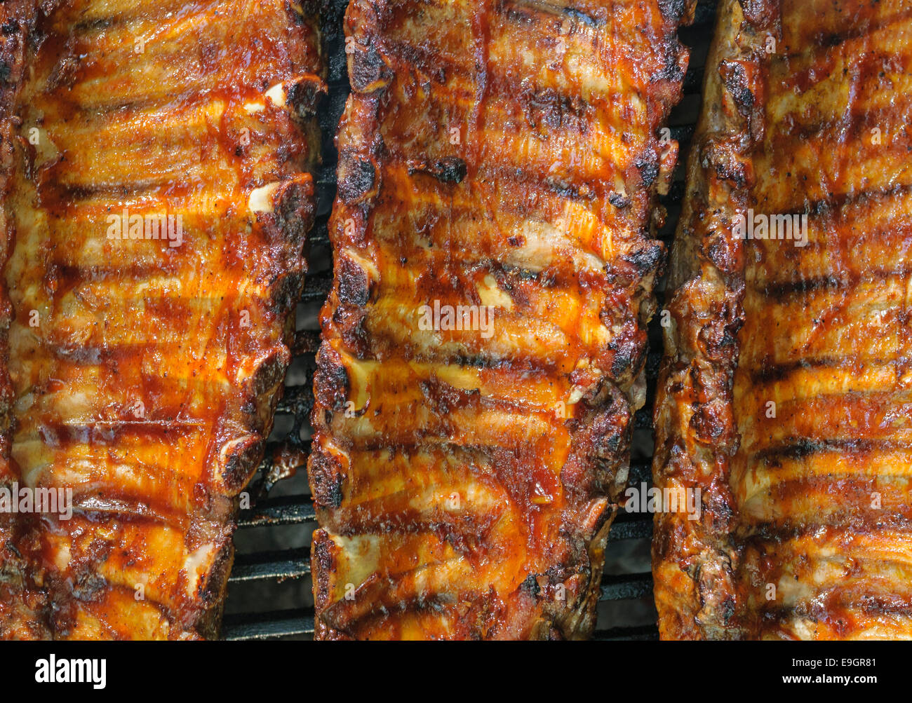 Slow cooked smoked, barbecued pork spare ribs Stock Photo - Alamy
