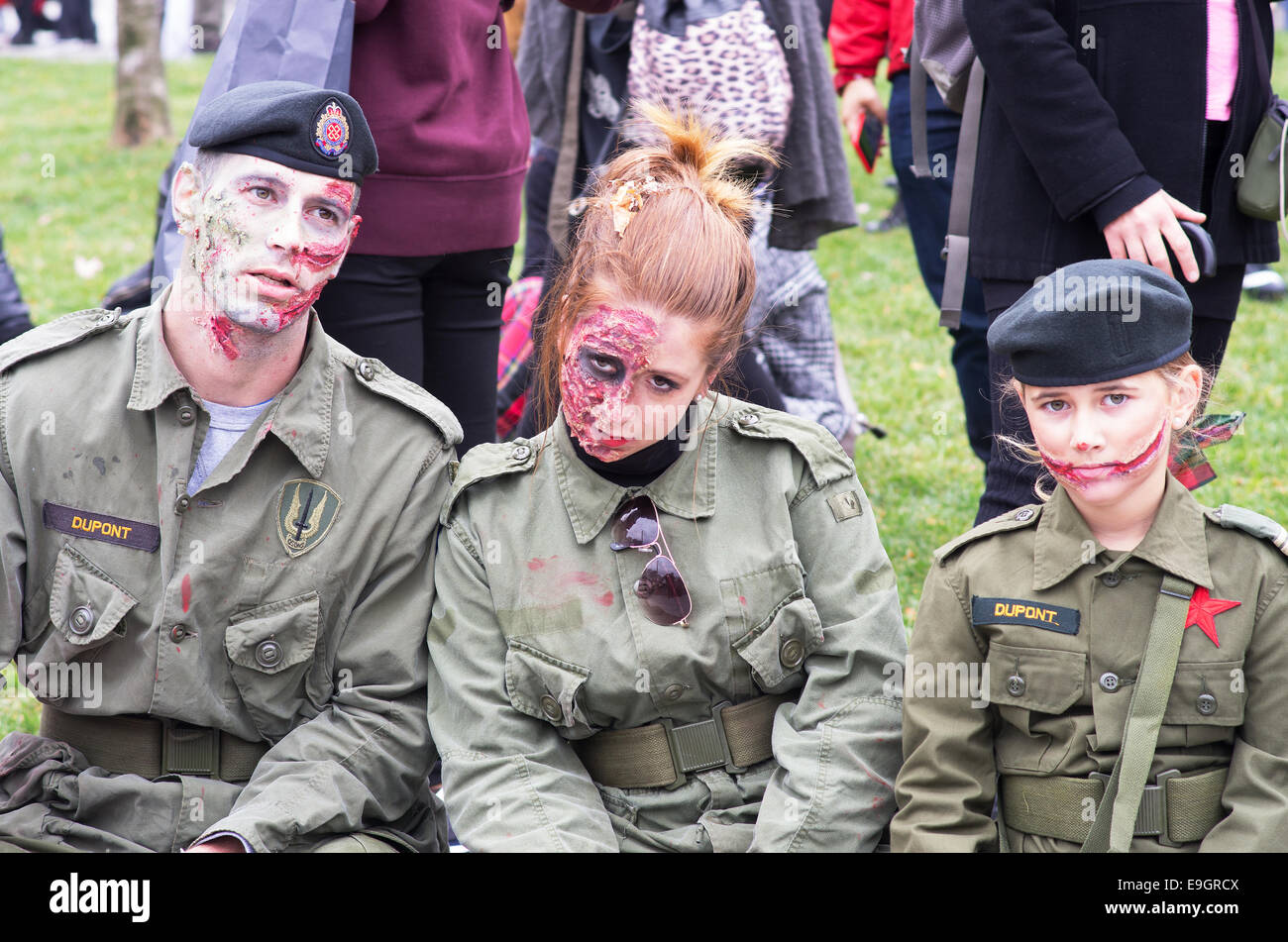 Montreal Zombie Walk. A zombie walk is a public manifestation, where ...