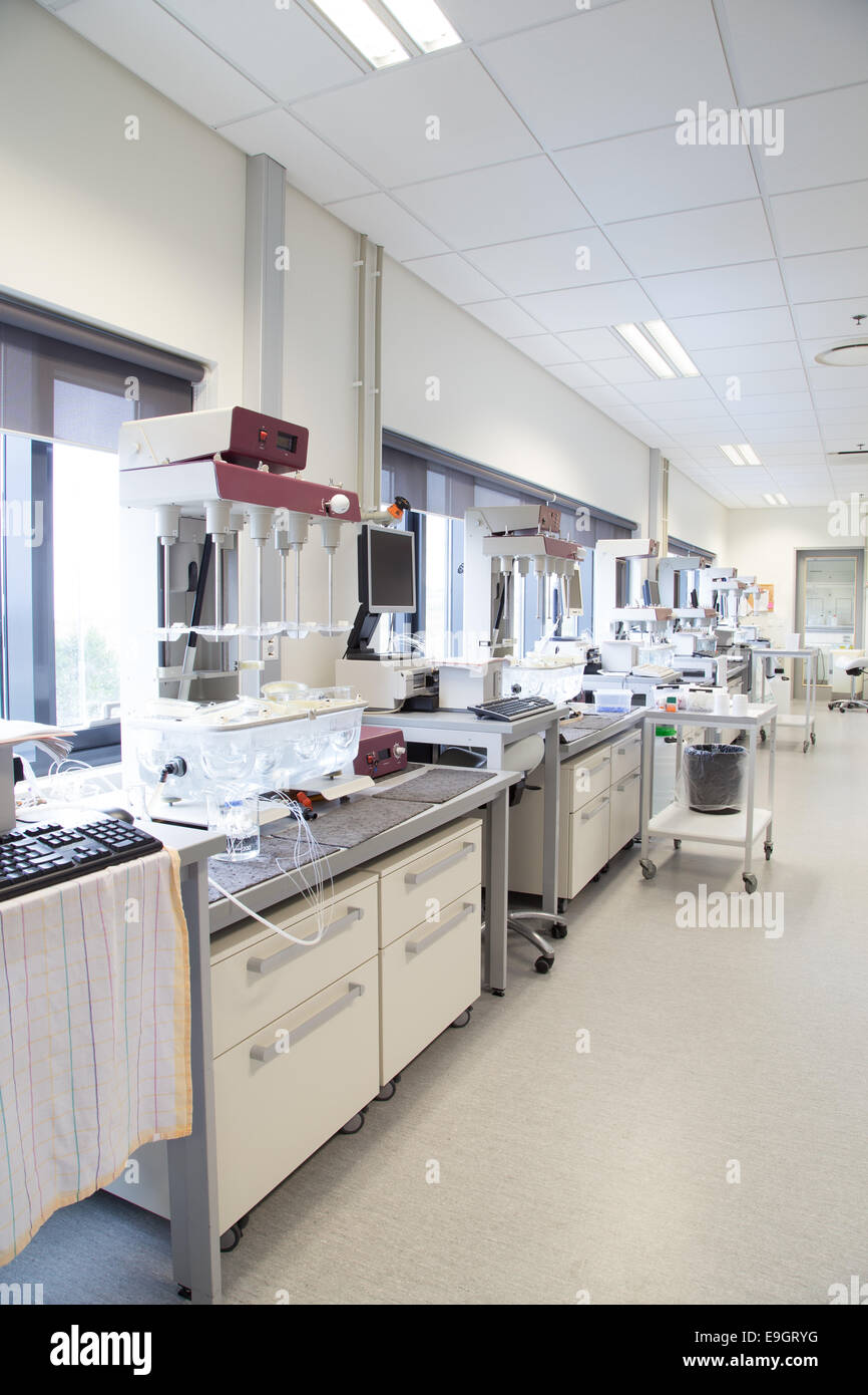 Research laboratory, no people, clean white, dissolution lab ...