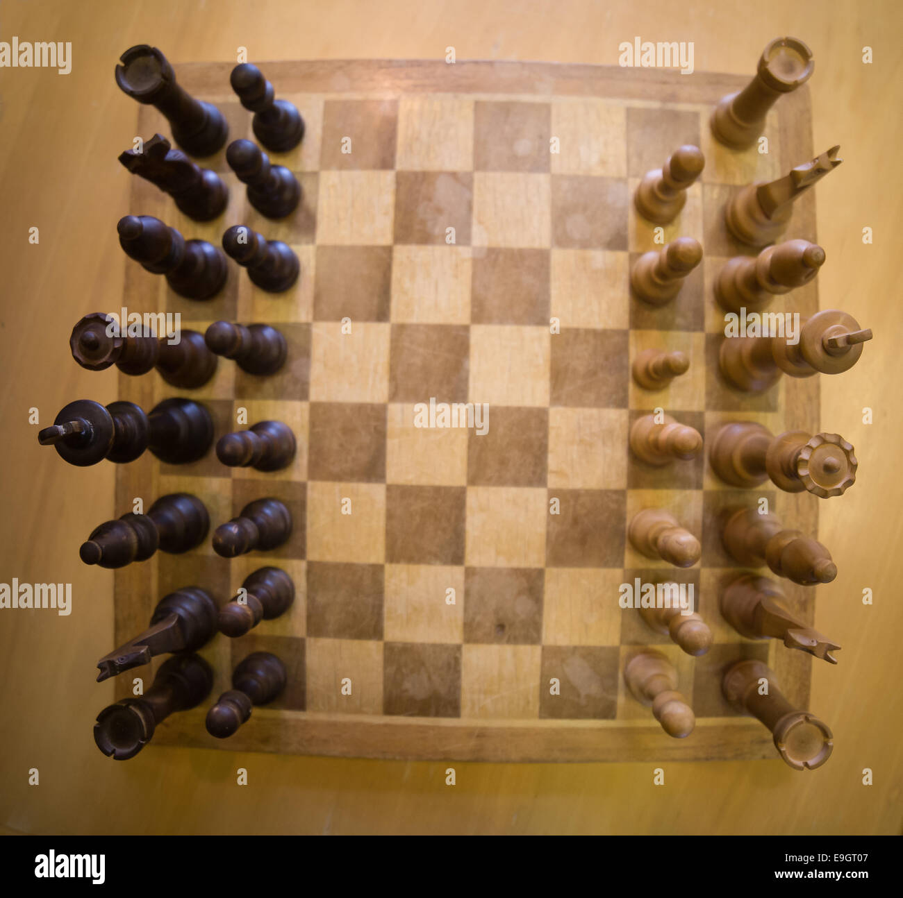top down view of a chess board Stock Photo - Alamy