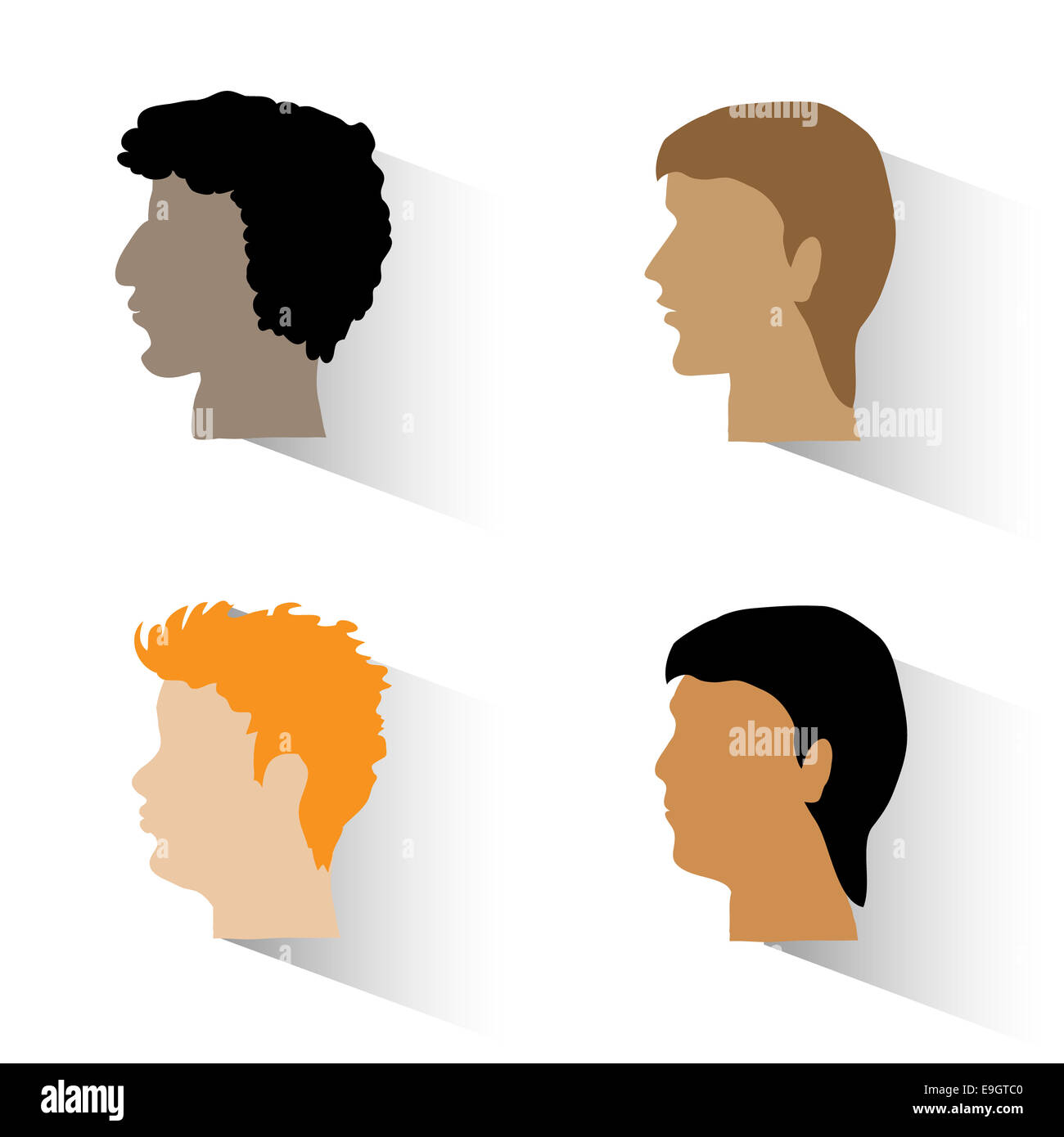 Set of man's profiles Stock Photo - Alamy