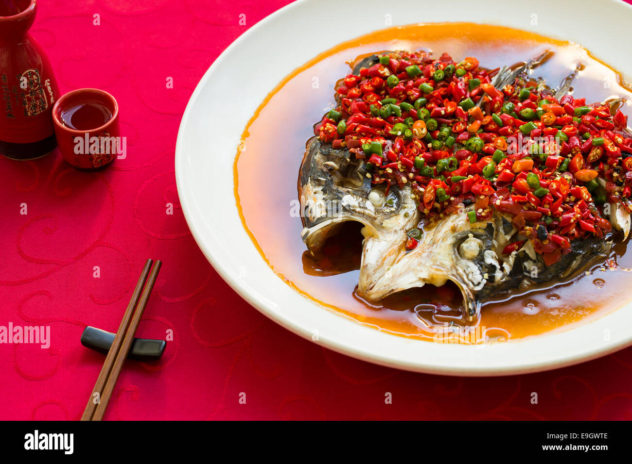 Chinese cuisine chili fish head Stock Photo - Alamy