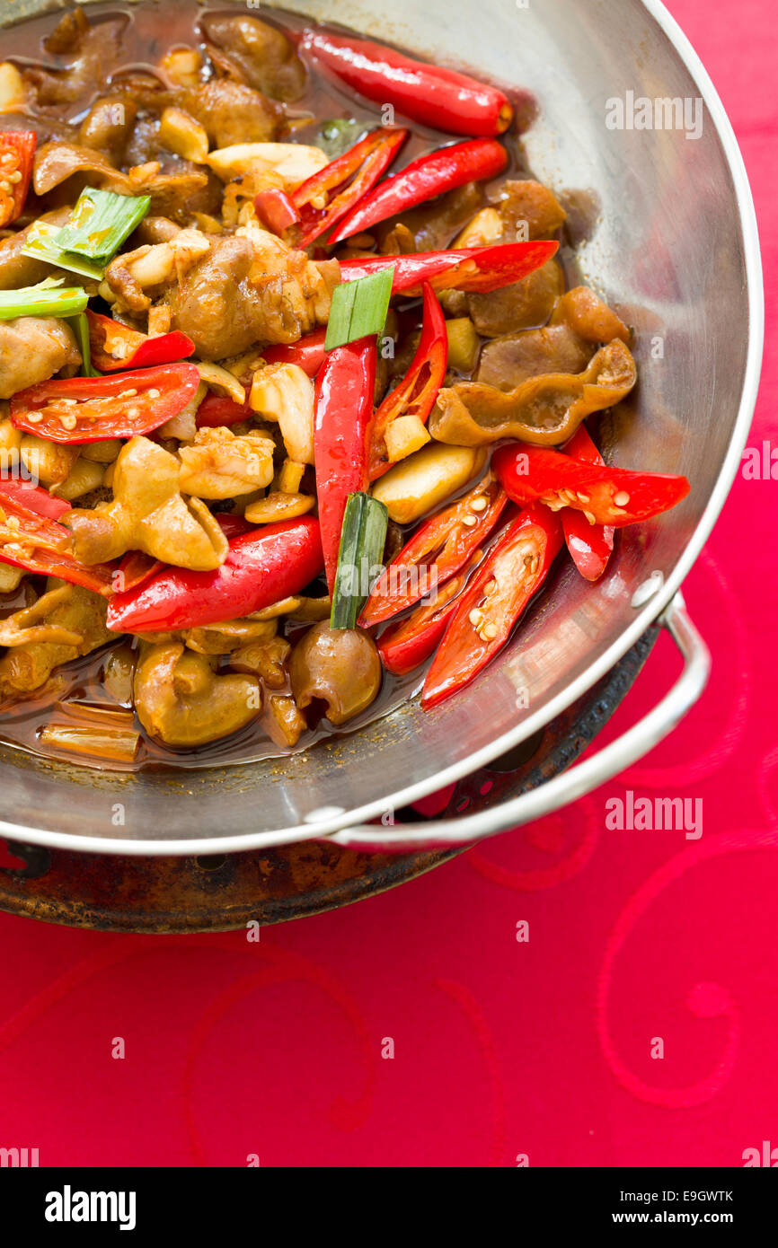 Chinese cuisine griddle pork intestines Stock Photo - Alamy