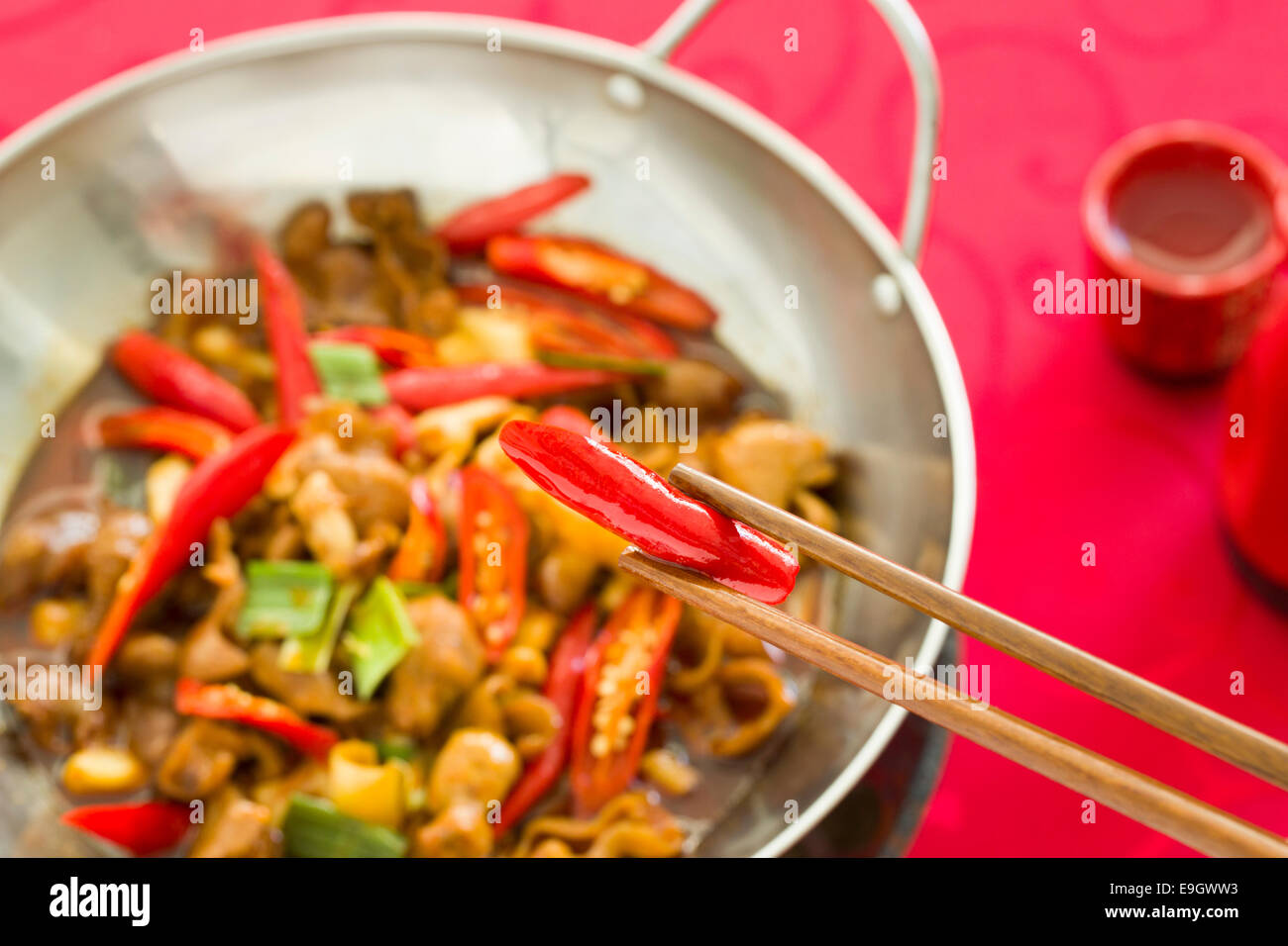 Chinese cuisine griddle pork intestines Stock Photo - Alamy