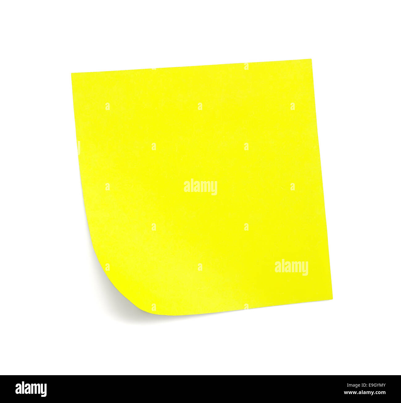 yellow sticky note with shade on white Stock Photo - Alamy