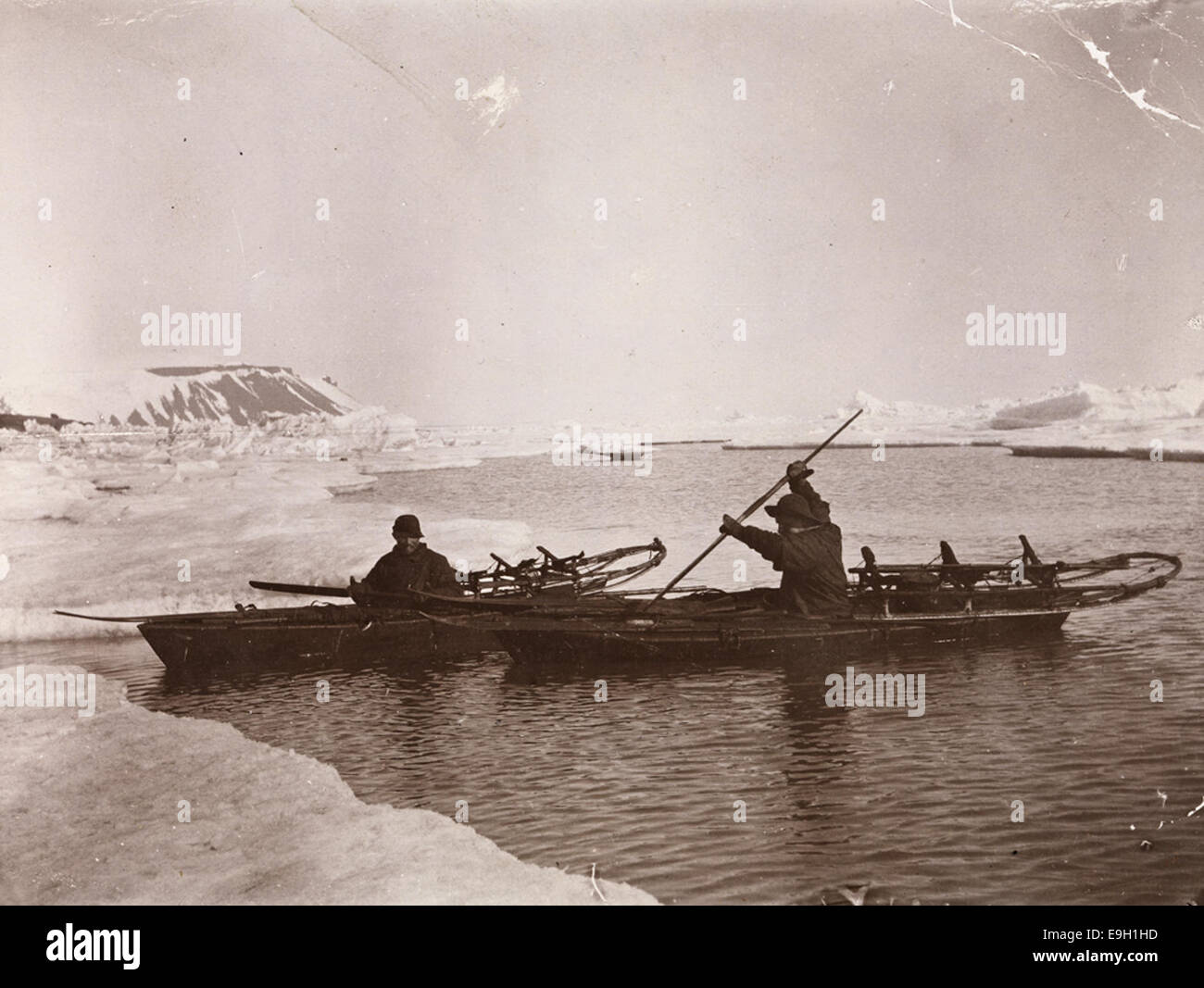 This photograph from 1896 shows Fredrik Hjalmar Johansen and Fridtjof ...