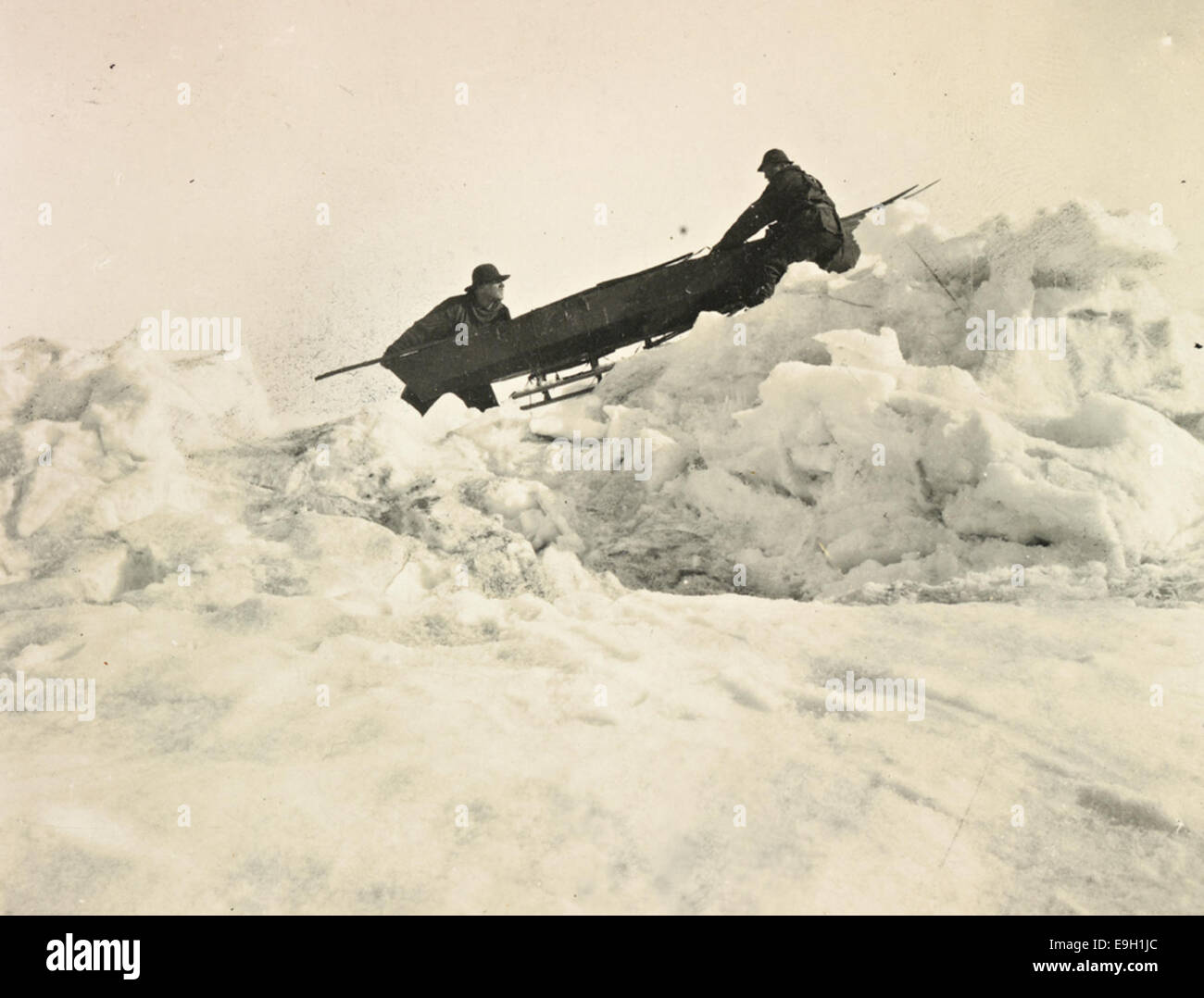 The photograph shows Fridtjof Nansen and Fredrik Hjalmar Johansen ...