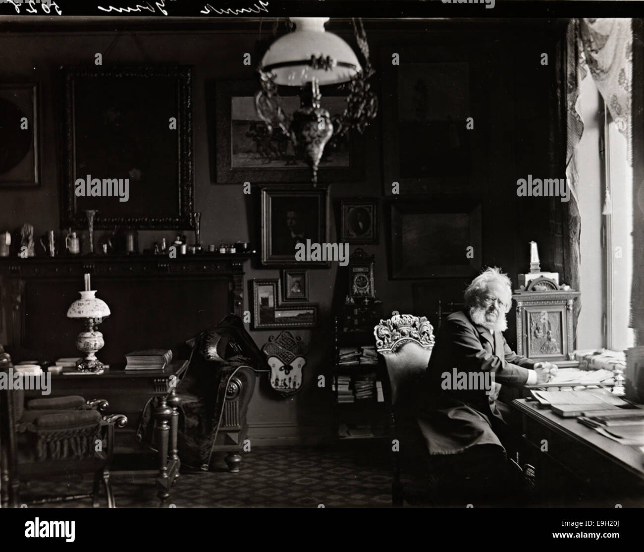 A portrait of Henrik Ibsen, the famous Norwegian playwright, taken ...