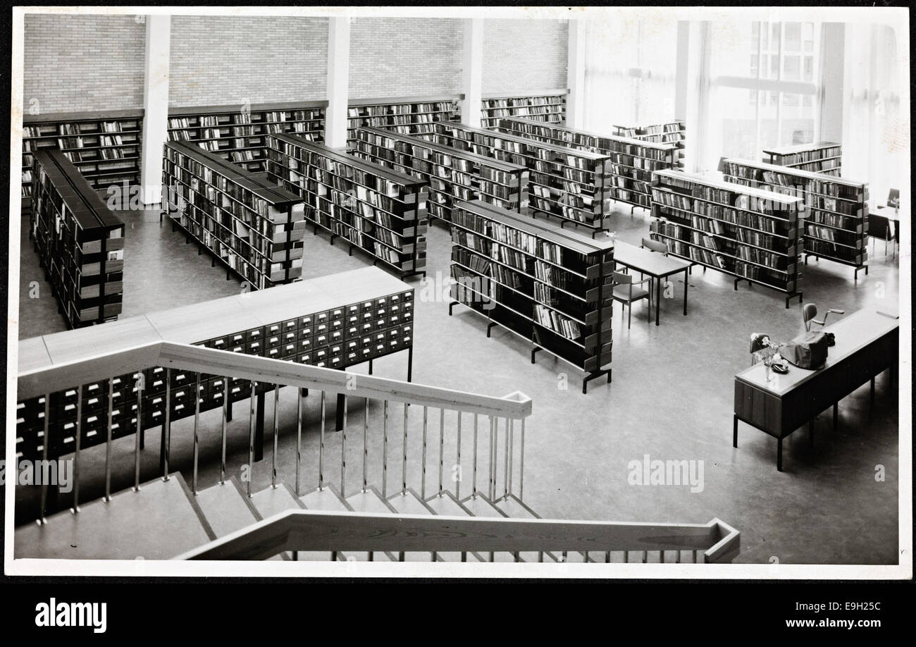 A photograph of the lending hall (utlånsalen) at Stavanger Library ...