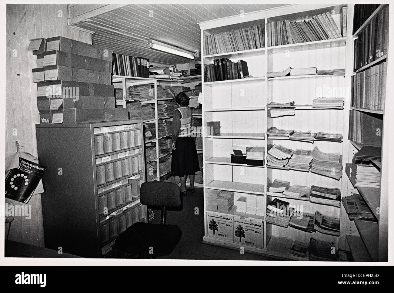 A photograph from around 1979 showing the Trondheim library in Sør ...