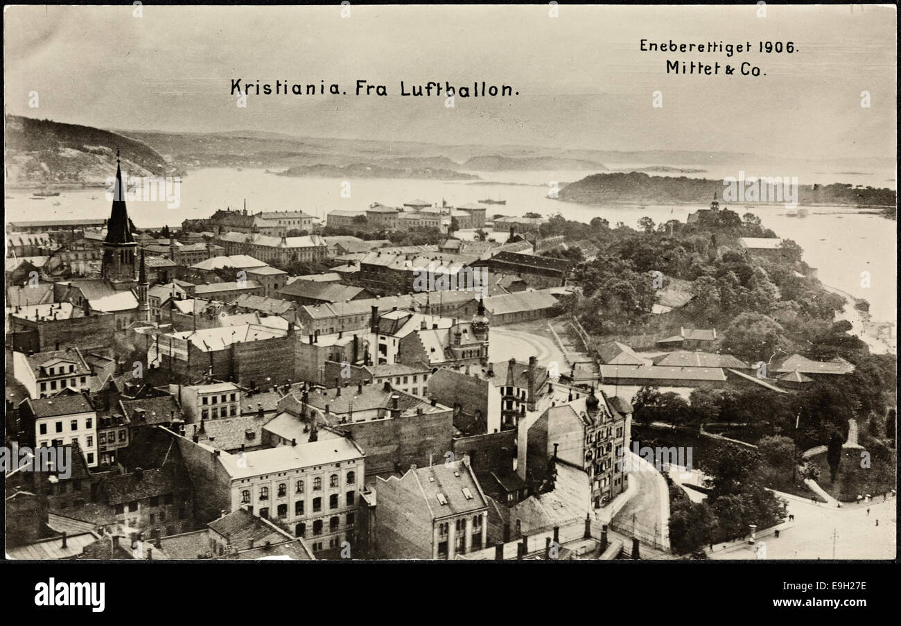 This 1906 aerial photograph of Kristiania (now Oslo) offers a bird’s ...