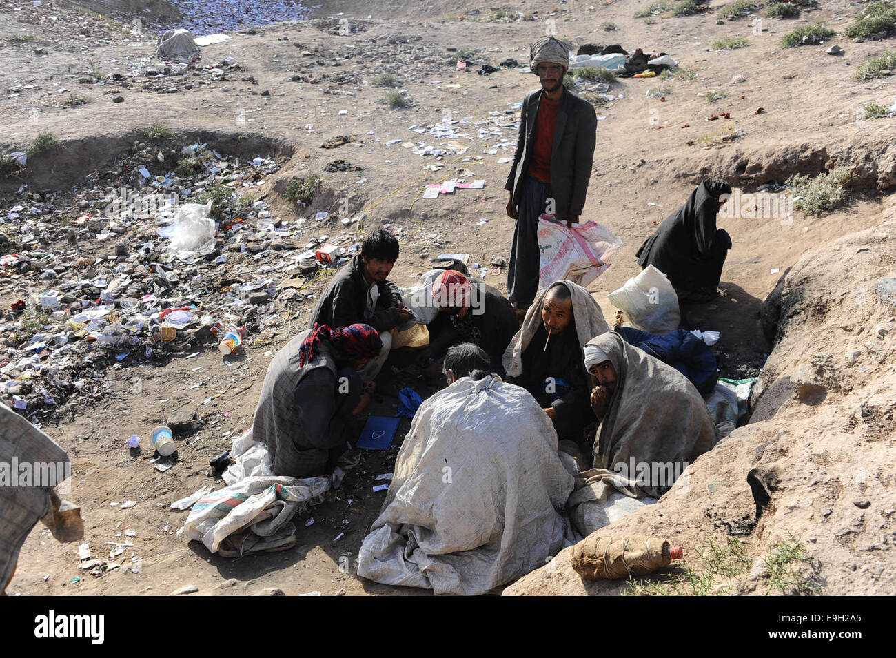 Herat, Afghanistan. 28th Oct, 2014. Afghan drug addicts smoke heroin at ...