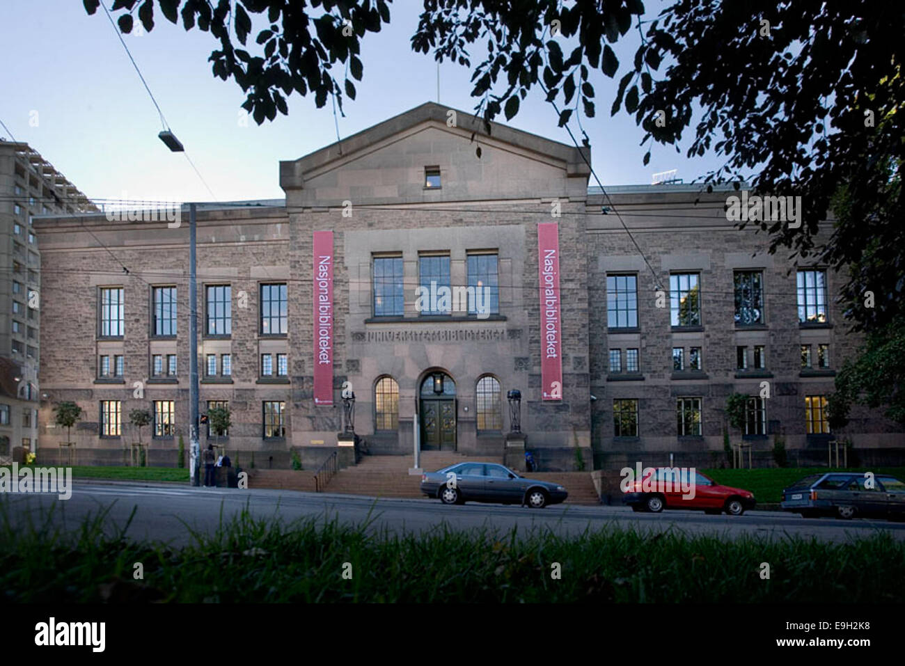 An exterior photograph of the National Library of Norway located on ...