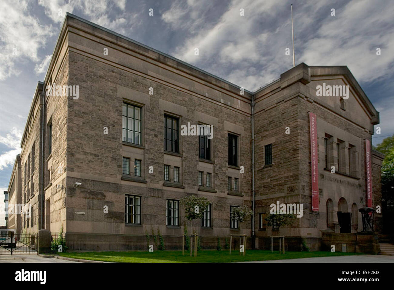 An exterior photograph of the National Library of Norway, located on ...