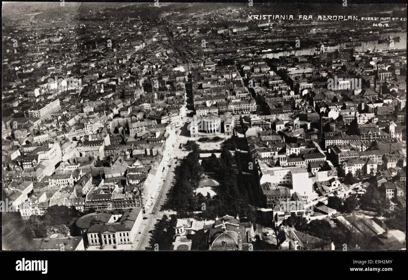 This aerial photograph, taken by Mittet & Co., captures Kristiania (now ...