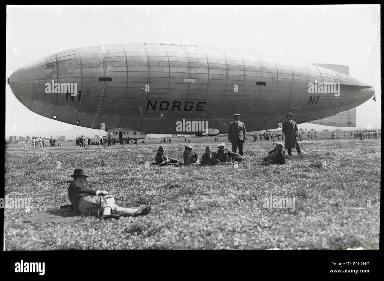 This photograph shows the airship Norge at Ciampino Airport in Italy ...