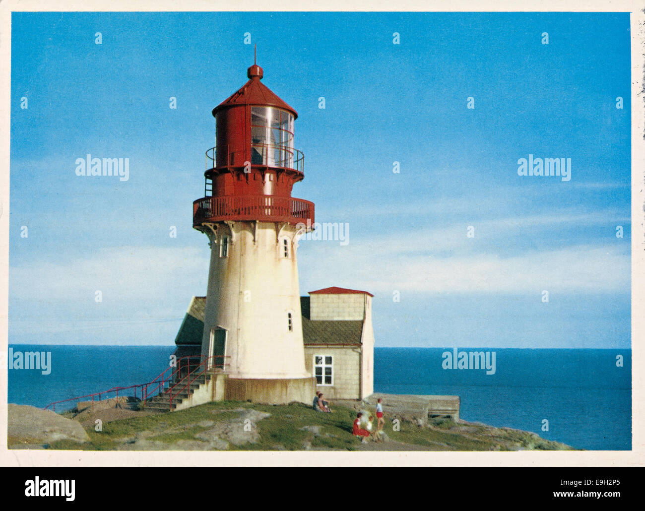 This image shows the Lindesnes Lighthouse in Norway, located in Vest ...