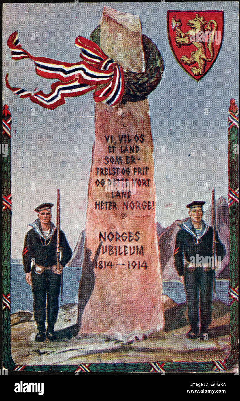 This commemorative image marks the centennial of Norway's 1814 ...