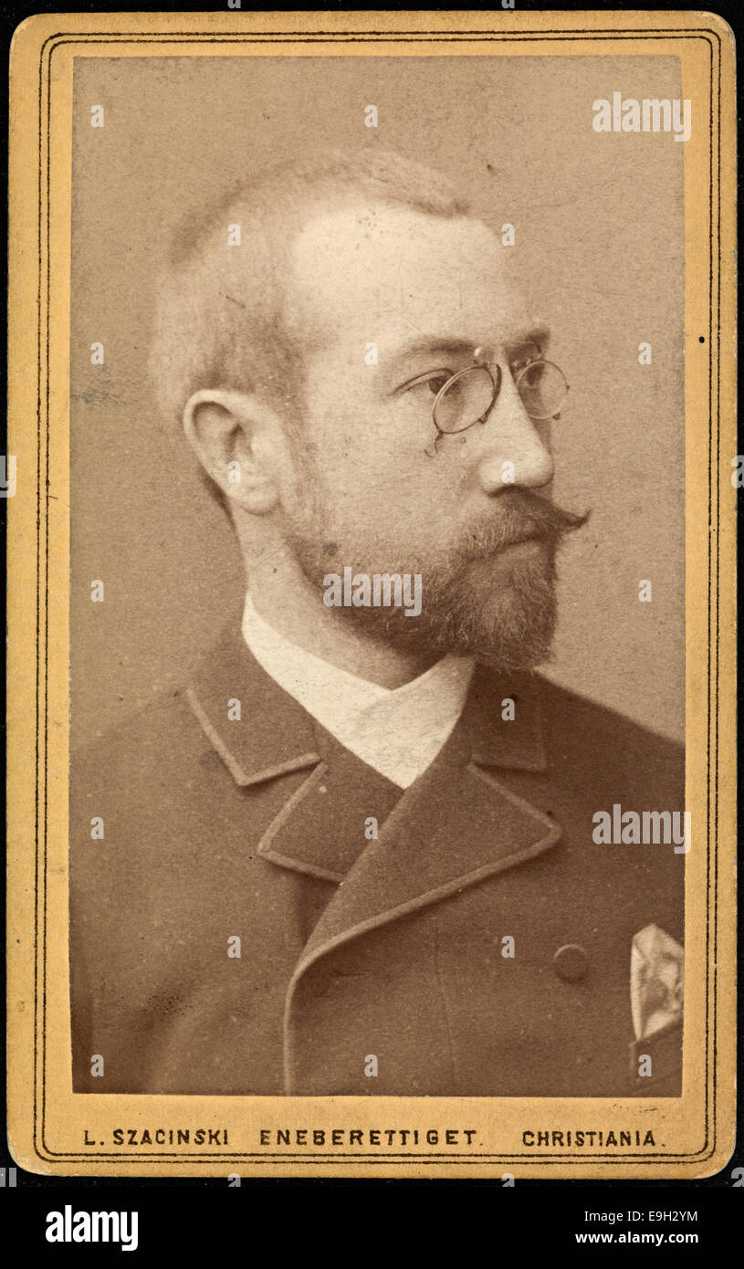 A carte de visite portrait of Andreas Bloch (1860-1917), a Norwegian artist, captured by ...
