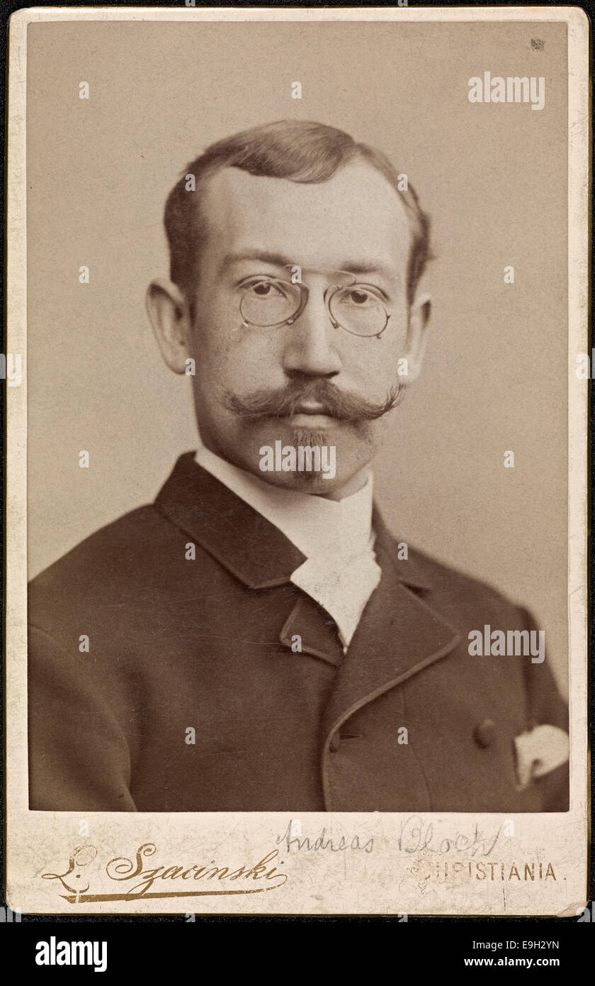 This portrait of Andreas Bloch (1860-1917), captured by L. Szacinski, showcases the Norwegian ...