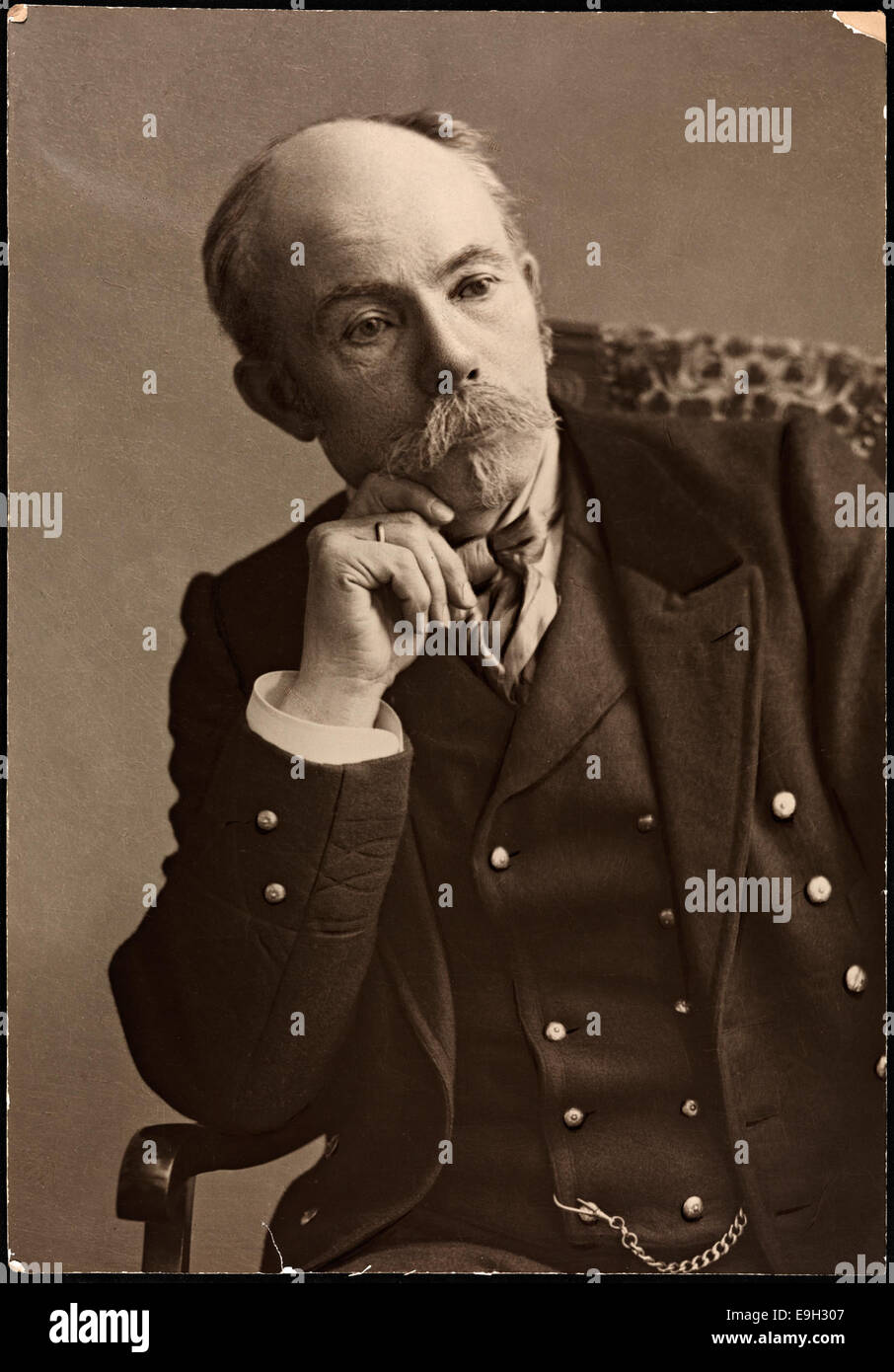 This portrait features Arne Garborg (1851-1924), a prominent Norwegian ...