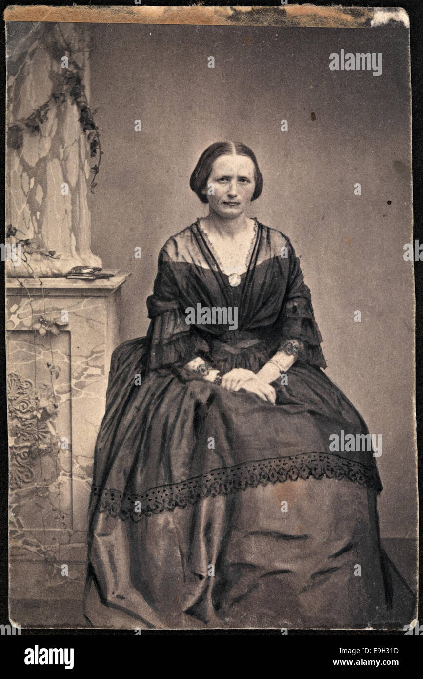 A carte de visite portrait of Camilla Collett, a leading figure in the ...