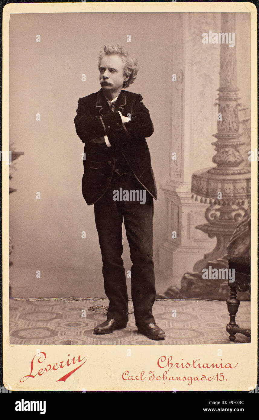 This 1886 portrait of Edvard Grieg, taken by photographer Axel Leverin ...