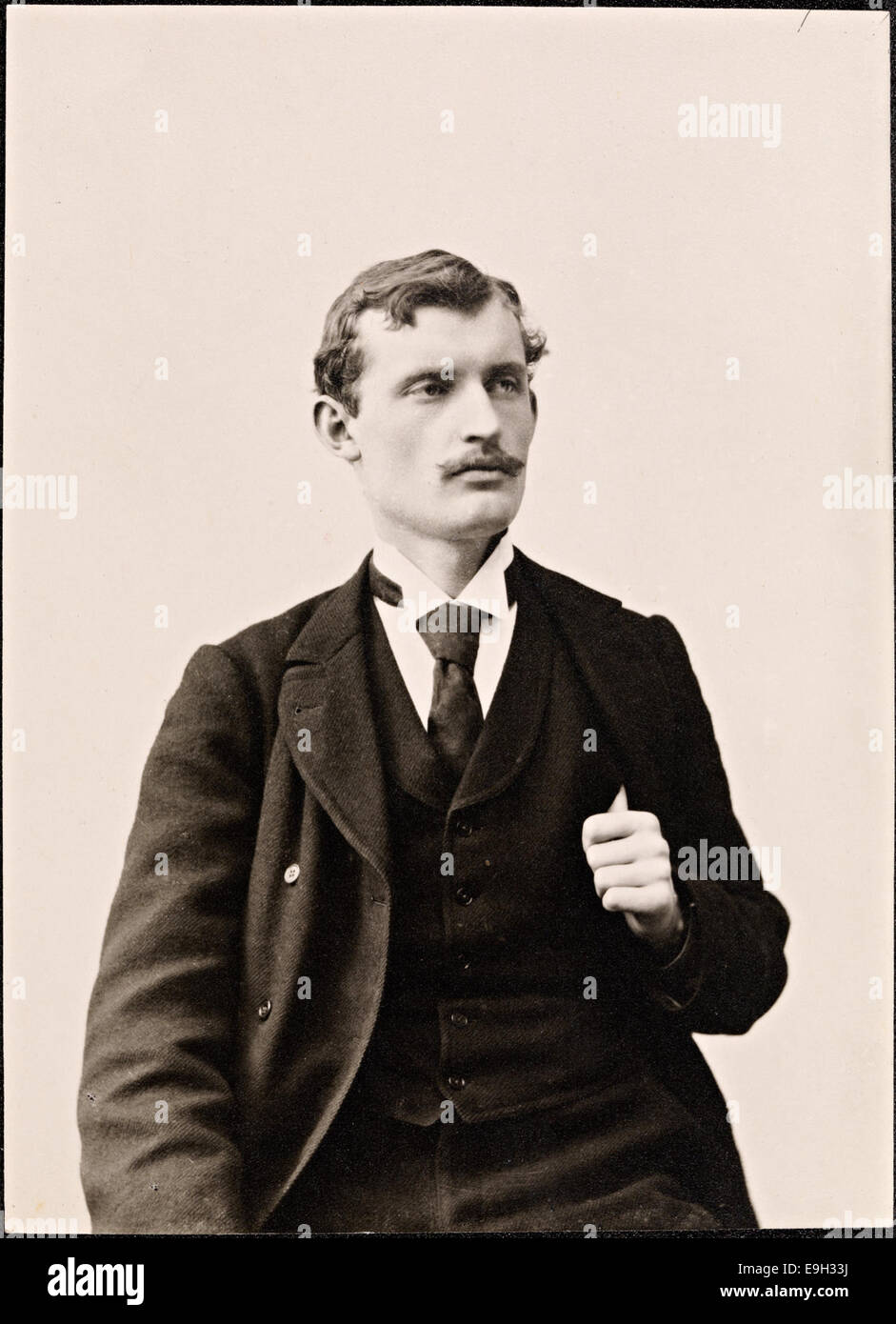 A portrait of Edvard Munch at the age of 26, captured early in his ...