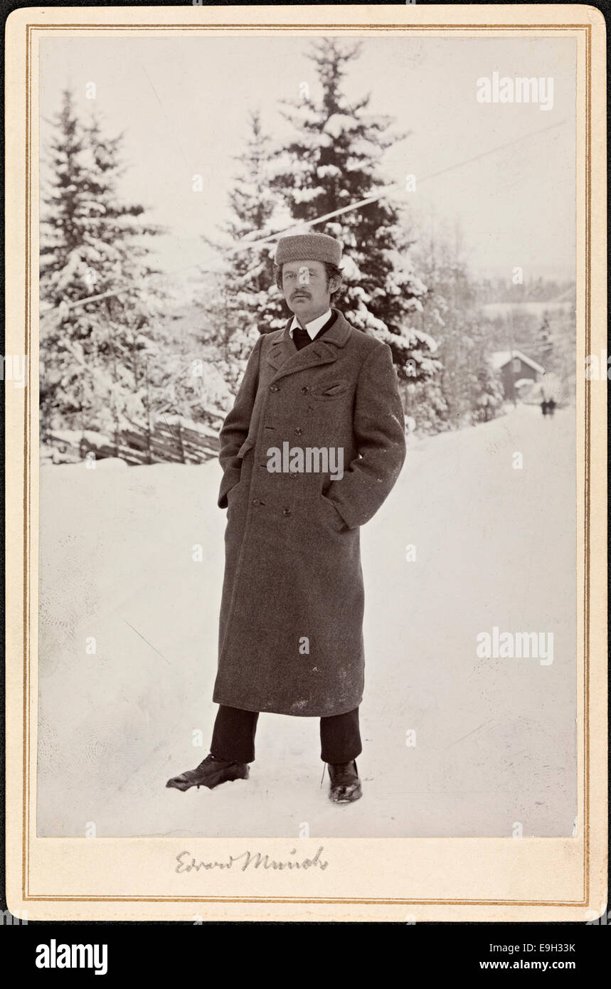 A portrait photograph of Edvard Munch, the renowned Norwegian artist ...